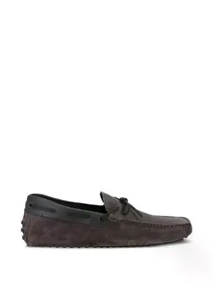 TOD'S Suede Gommino Boat Shoes - Grey