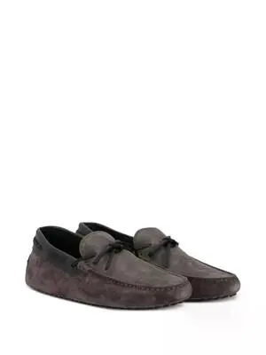 TOD'S Suede Gommino Boat Shoes - Grey