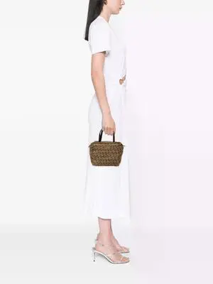 Fendi 2000-2010 Mini Zucchino Canvas Handbag - Neutrals