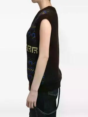 MARINE SERRE Jacquard-knit V-neck Vest