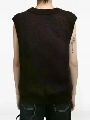 MARINE SERRE Jacquard-knit V-neck Vest