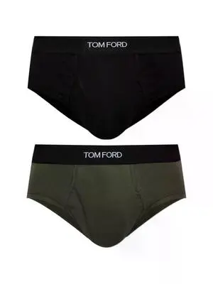 TOM FORD Logo-waistband Briefs - Black