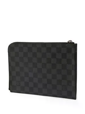 LOUIS VUITTON 2017 Damier Graphite Pochette Jour Pm Clutch Bag