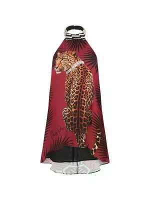 Philipp Plein Halter Short Dress Panthere Prive - Red