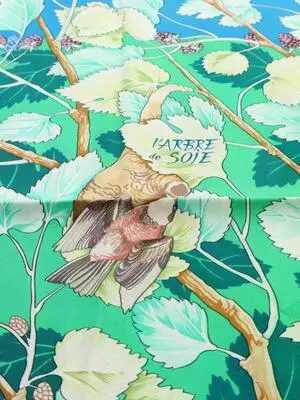 Hermès 20th Century L Arbre De Soie Silk Scarf 90 Scarves - Black