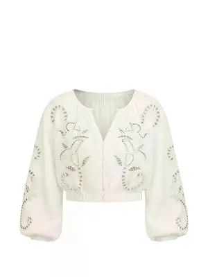 Farm Rio Richilieur Long-sleeved Blouse - White