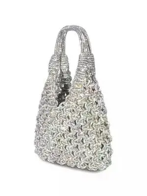 HIBOURAMA Crystal-embellished Tote Bag - Silver