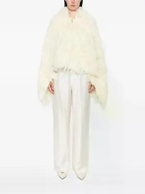 DARKPARK Christy Fringed-detail Cape - Neutrals