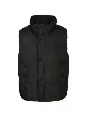 Stone Island G100010 Crinckle Reps Ny Wind-resistant Down Vest With Anti-drop - Black