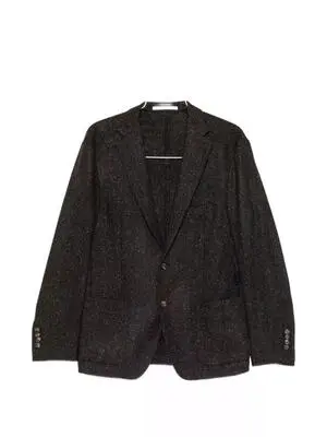 Eleventy Herringbone-knit Single-breasted Jacket - Brown
