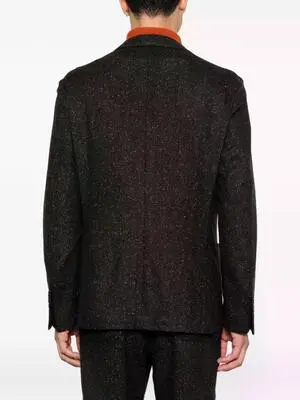 Eleventy Herringbone-knit Single-breasted Jacket