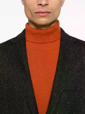 Eleventy Herringbone-knit Single-breasted Jacket