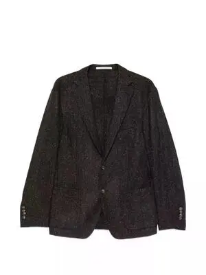 Eleventy Herringbone-knit Single-breasted Jacket