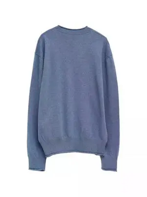 Loewe Anagram-embroidered Rolled-edge Sweater - Blue