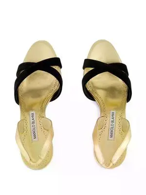 Manolo Blahnik Callydra Leather Sandals - Gold