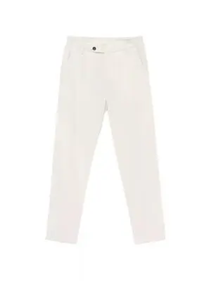 Eleventy Pleated Corduroy Trousers - White