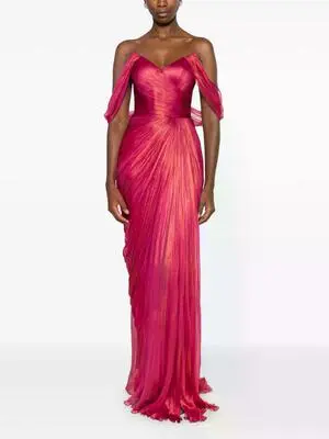 IRIS SERBAN Ganya Ruched Off-shoulder Gown