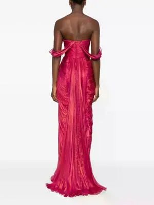 IRIS SERBAN Ganya Ruched Off-shoulder Gown