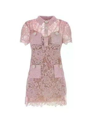 SELF-PORTRAIT Lace Button-down Mini Dress