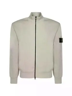 Stone Island 5100126 Ribbed Soft Organic-cotton Regular-fit Zip-up Jumper - Neutrals