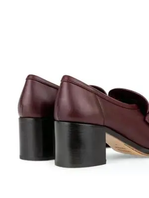 FERRAGAMO Block Heel Loafers With Gancini Ornament