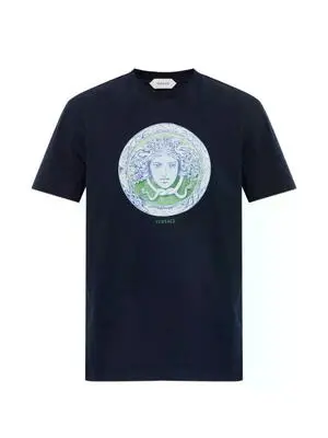 Versace Medusa-print Cotton T-shirt - Blue