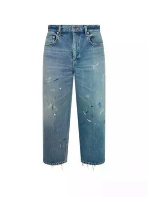 Balenciaga Paint-splatter Distressed Jeans - Blue
