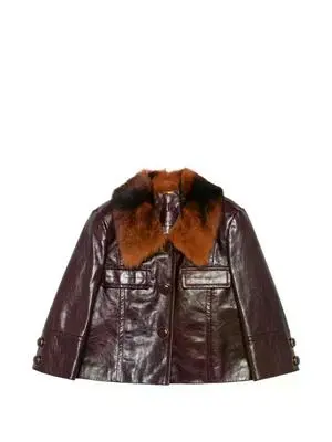 Chloé Shearling-collar Leather Jacket - Purple