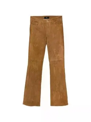 7 For All Mankind Suede Flared Trousers - Brown