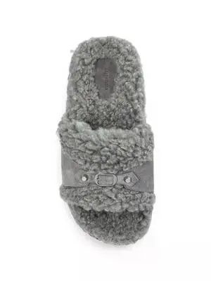 Balenciaga Furry Buckled Slides