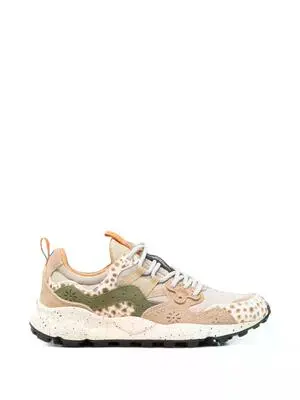 FLOWER MOUNTAIN Yamano 3 Leopard-print Panelled Sneakers - Neutrals