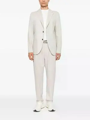 Eleventy Pleated Tapered Trousers - Neutrals