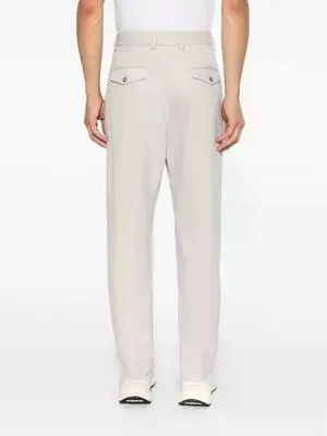 Eleventy Pleated Tapered Trousers - Neutrals