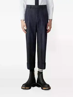 Thom Browne Flannel Chalk Stripe Trousers