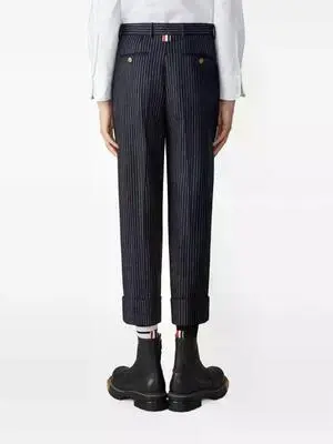Thom Browne Flannel Chalk Stripe Trousers