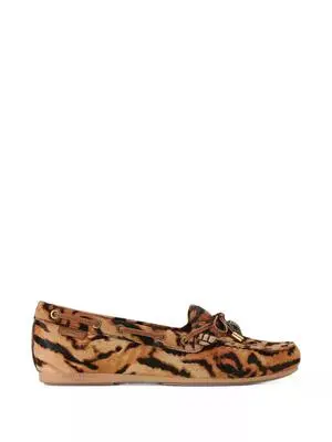 Kurt Geiger Tiger-print Quilted Loafers - Brown