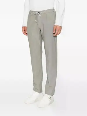 Eleventy Drawstring-waistband Straight-leg Trousers - Green