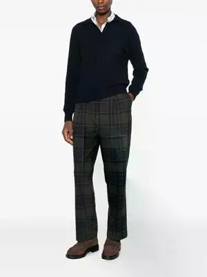 PUROTATTO Cable-knit Polo-collar Sweater - Blue