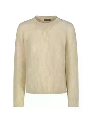 Herno Sequin-embellished Ribbed-knit Sweater - White
