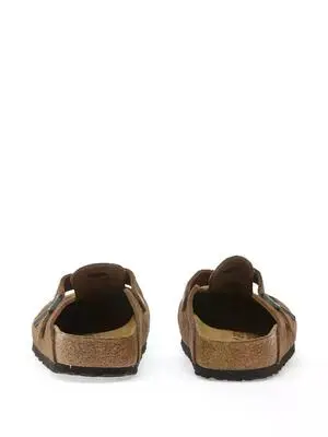BIRKENSTOCK Boston Calf Suede Buckle-fastening Mules - Brown