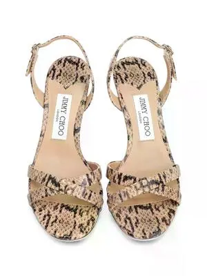 JIMMY CHOO Elsy Snake-effect Leather Sandals
