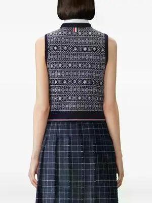 Thom Browne Merino-wool Jacquard Snowflake Shell Top