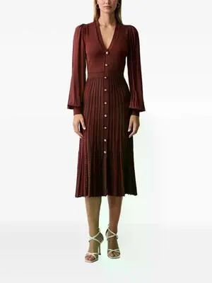 TWINSET Long Trompe-l'œil Knit Dress - Red