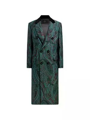 Etro Double-breasted Paisley Jacquard Coat
