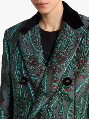 Etro Double-breasted Paisley Jacquard Coat