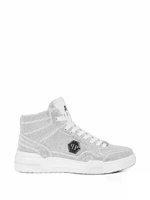 Philipp Plein Mid-top Predator V2 Strass Sneakers - Silver