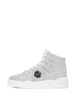 Philipp Plein Mid-top Predator V2 Strass Sneakers - Silver