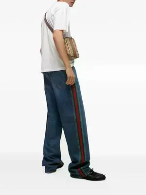 Gucci Web-stripe Straight-leg Jeans
