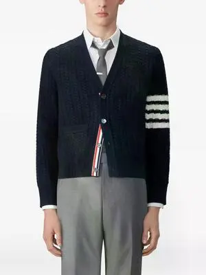 Thom Browne Merino-wool 4-bar Intarsia Anchor Cardigan