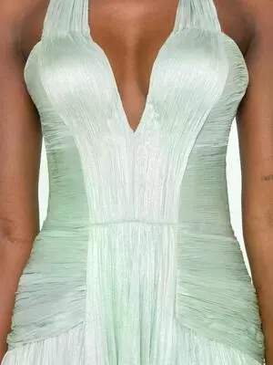 IRIS SERBAN Sonya Pleated Cape Gown